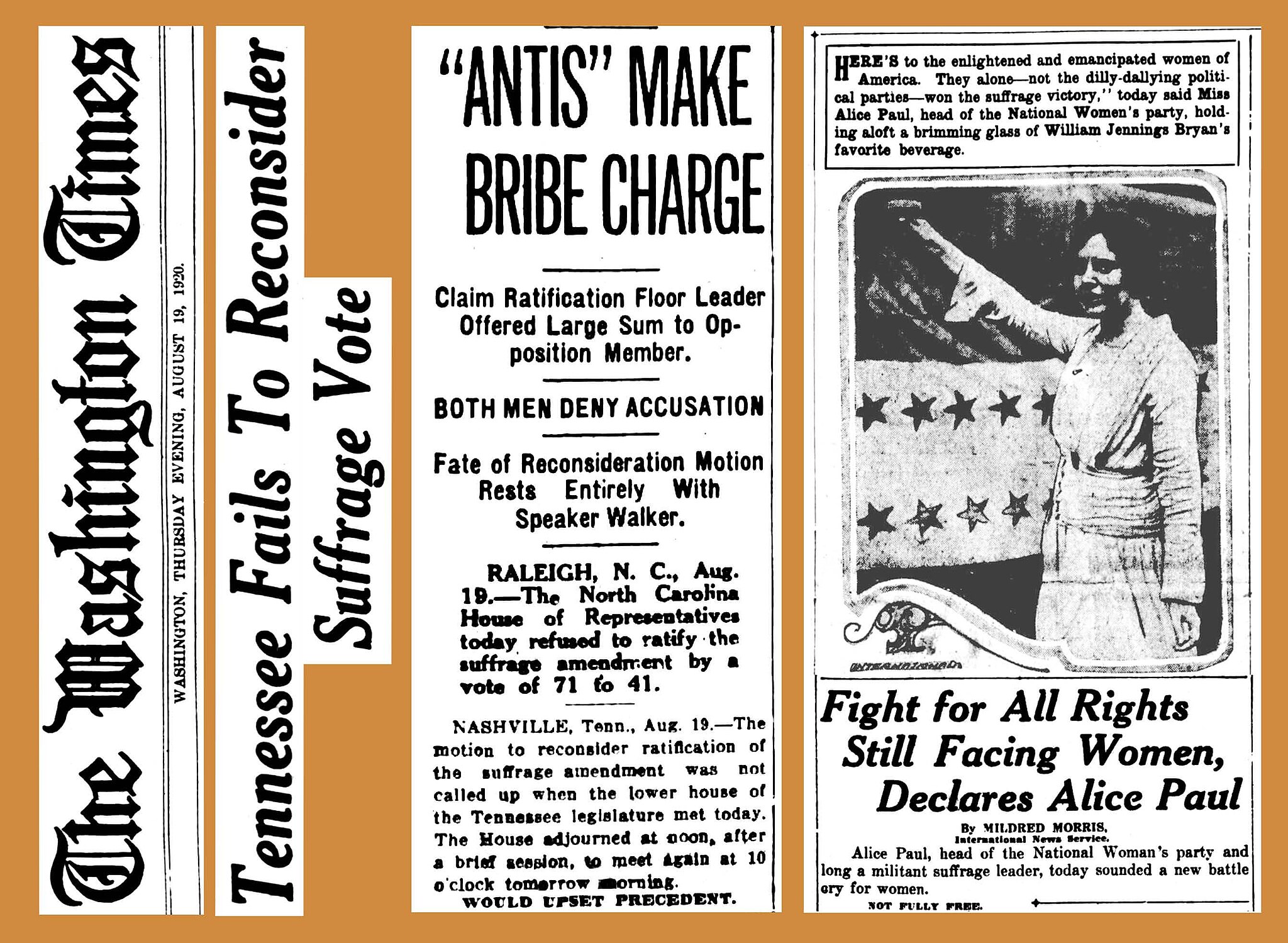 Suffrage vote (Tennessee) - Nineteenth Amendment - The Washington Times ...